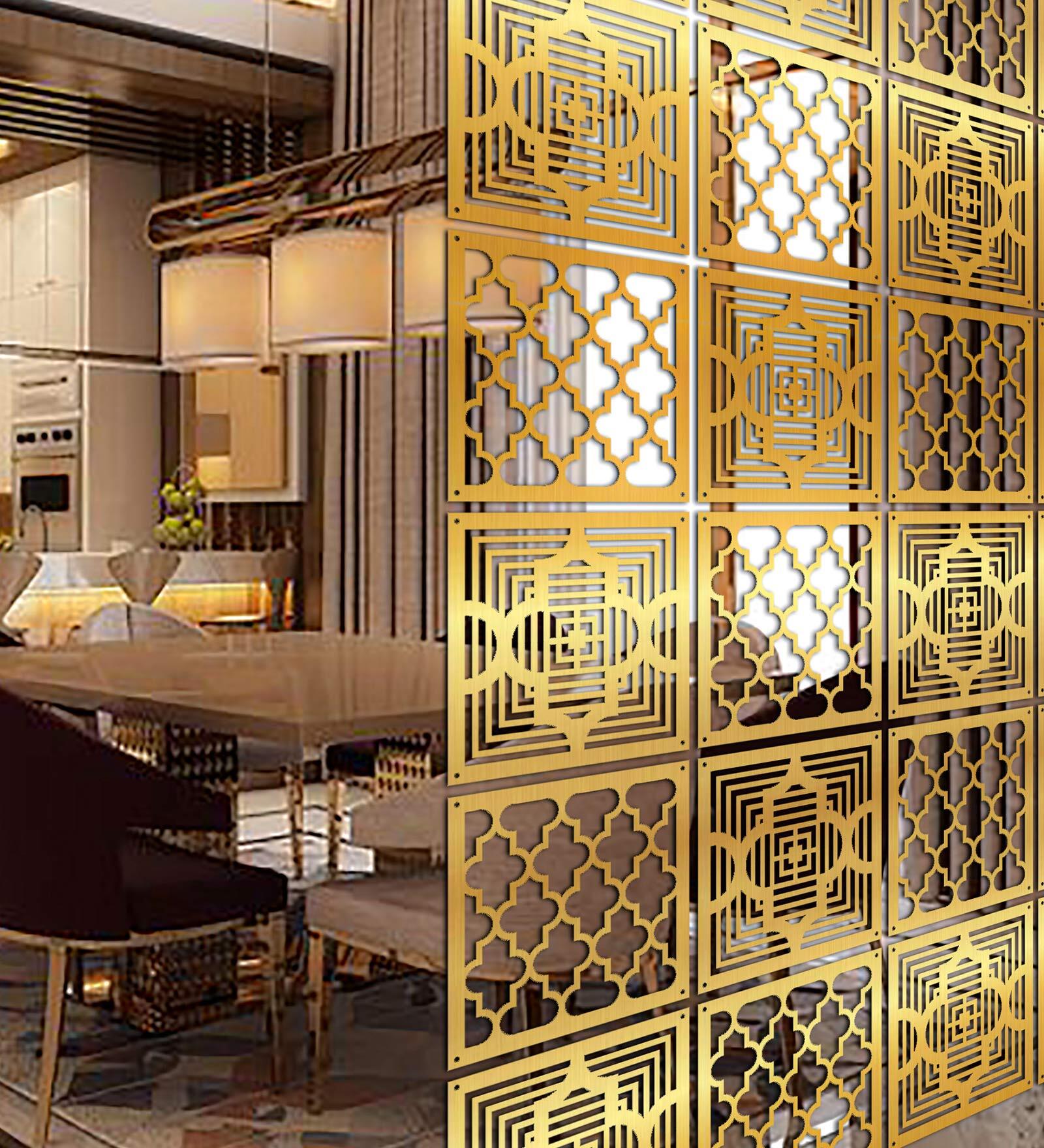 Buy Static Miu (Set Of 10) Gold Colour Acrylic Hanging Room Divider at ...