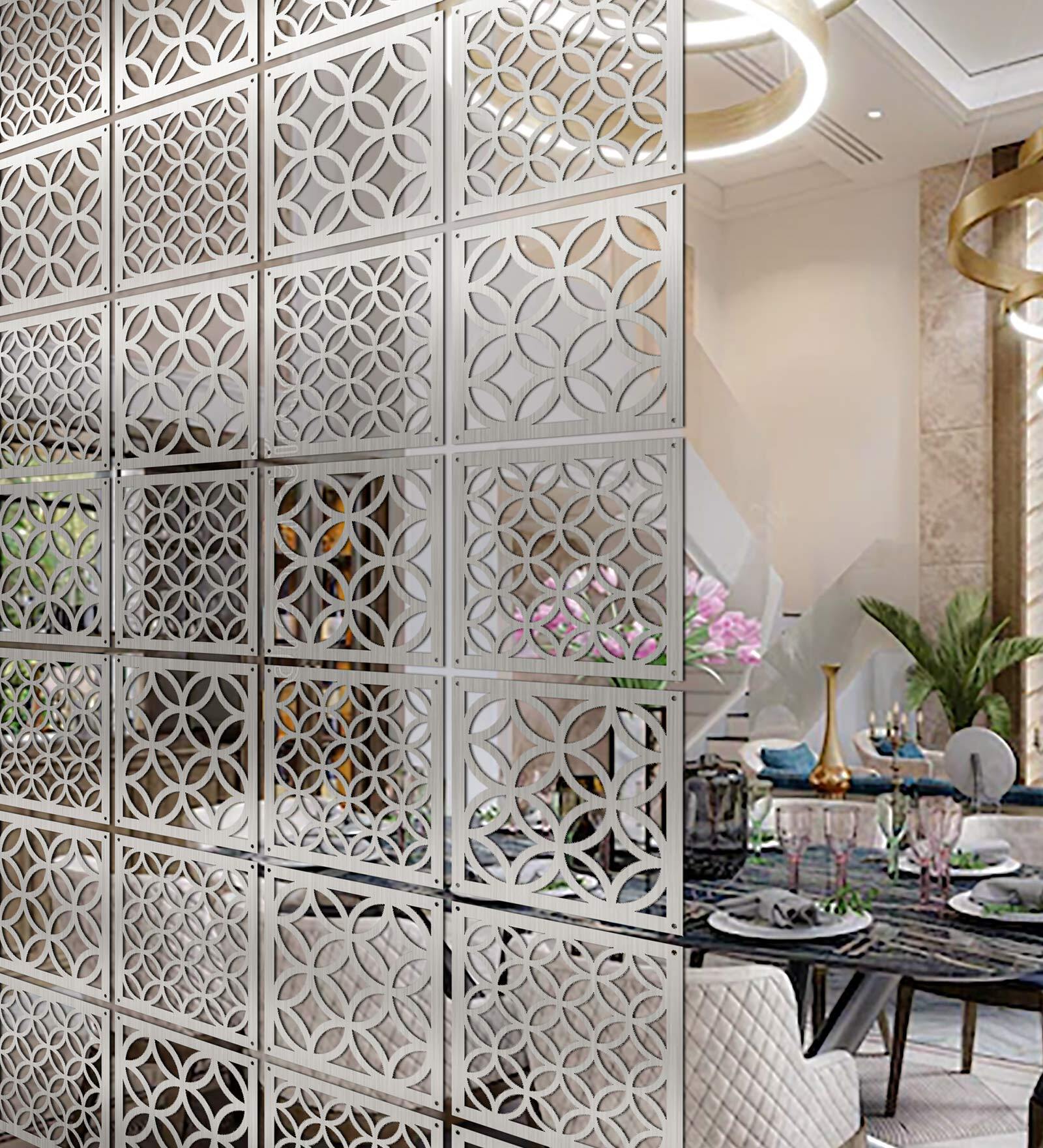 Buy Static Kiera (Set Of 10) Silver Colour Acrylic Hanging Room Divider ...