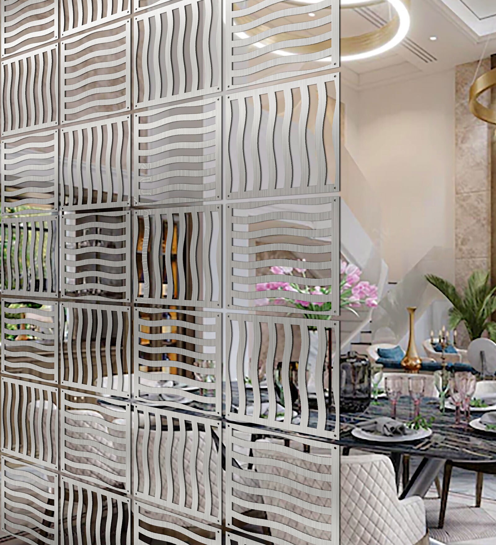 Buy Static Natwest (Set Of 10) Silver Colour Acrylic Hanging Room ...