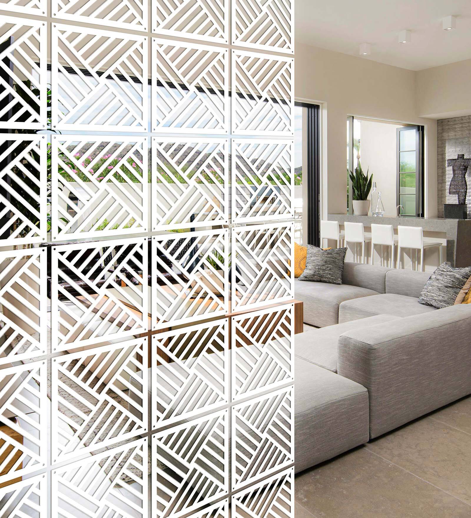 Buy Static Royal (Set Of 10) White Colour Acrylic Hanging Room Divider ...