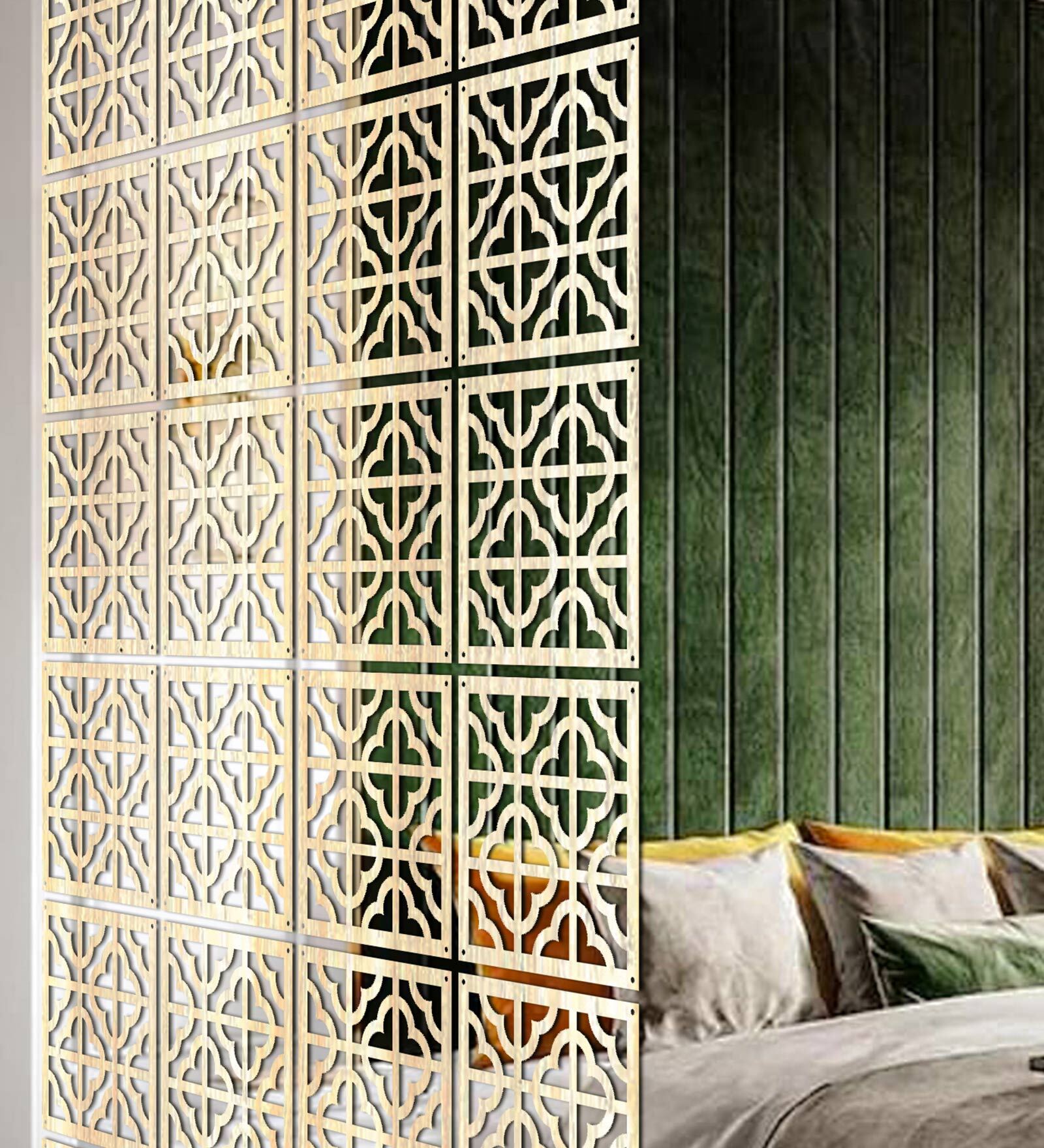 Buy Static Lace (Set Of 10) Cream Colour Engineered Wood Hanging Room ...