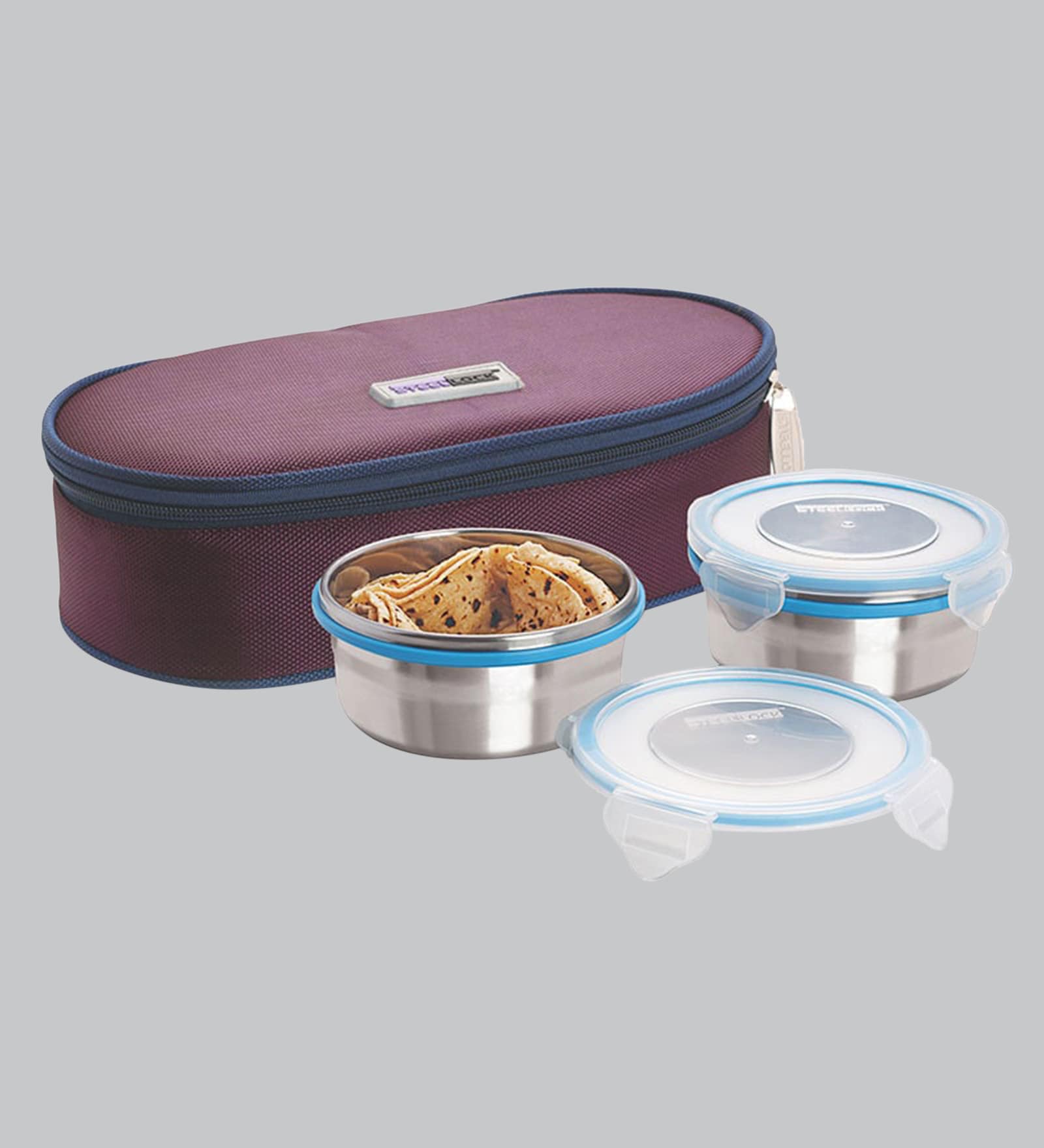 Buy Steel Lock Airtight 2 pc Lunch Box with Insulated bag Online ...