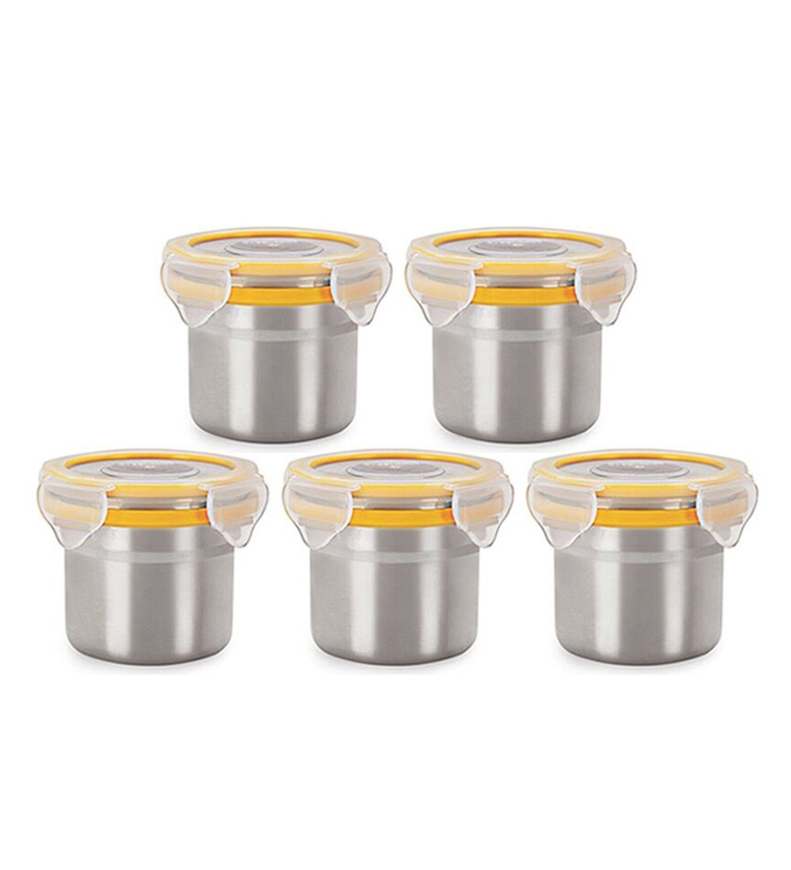 Buy Steel Lock Silver Round 180 ML Spice Storage - Set of 5 at 100% OFF ...