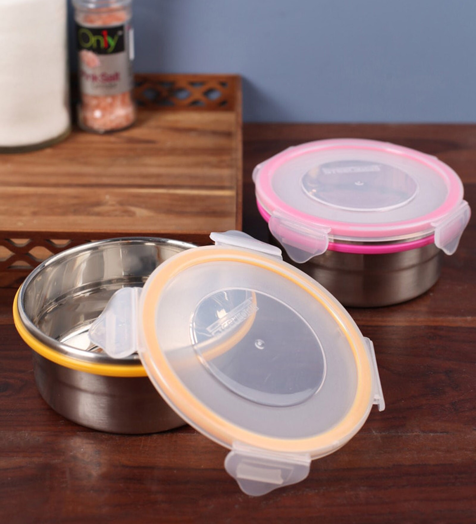 Buy Stainless Stell & Plastic 700Ml Snacks Box - Set Of 2 at 6% OFF by ...