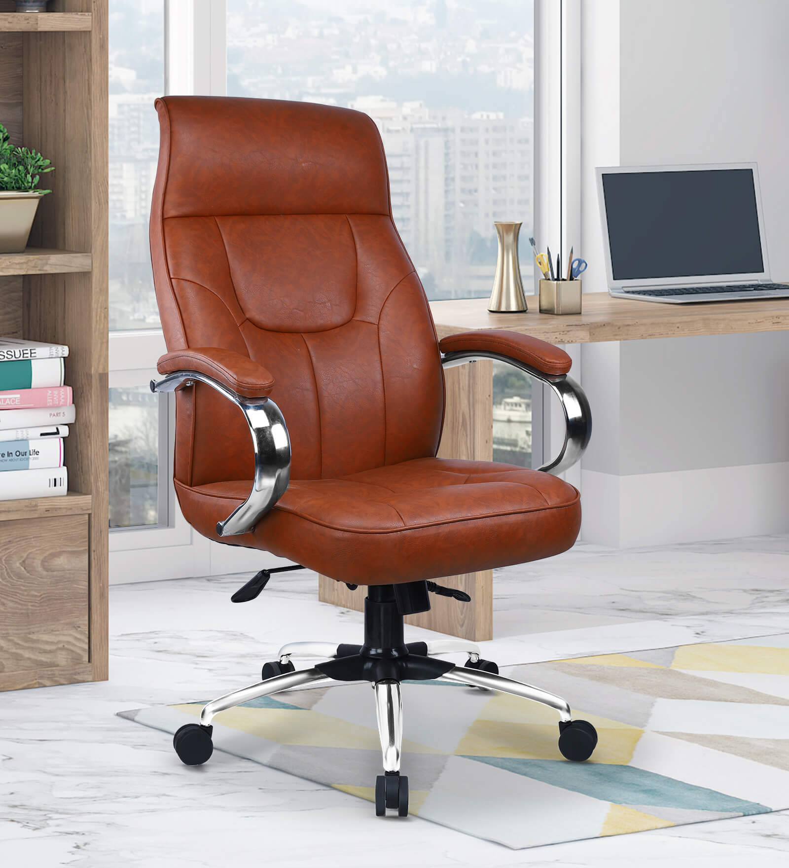 Buy Stellar Leatherette Executive Chair in Rust Colour at 51% OFF by ...