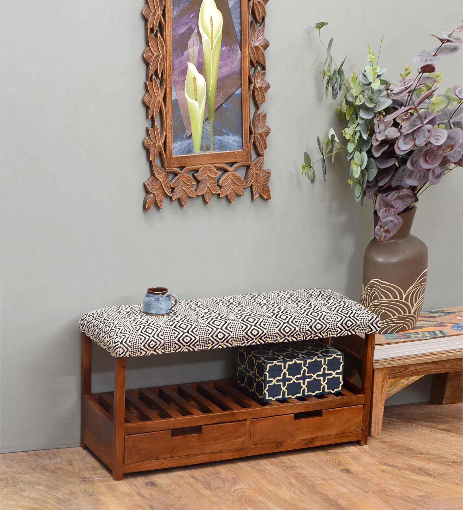 Buy Storage Bench in Multi Colour at 54% OFF by Natural Furnish | Pepperfry