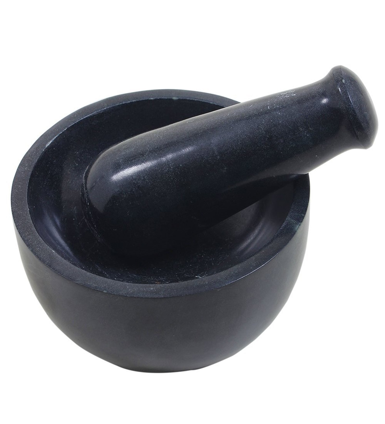 Buy Store Indya Black Stone Hand-carved Mortar and Pestle Set Online ...