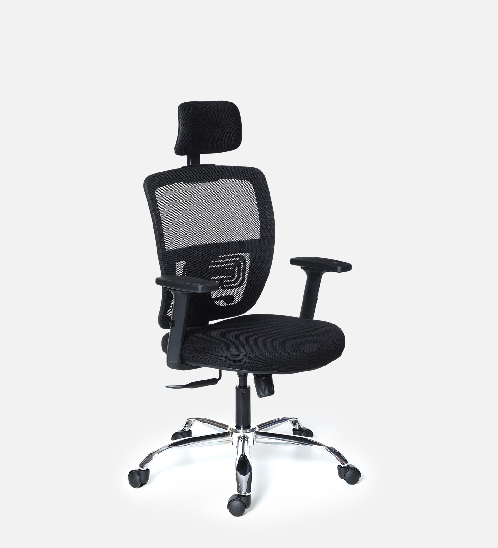 Buy Storm Breathable Mesh Ergonomic Chair in Black Colour with headrest ...