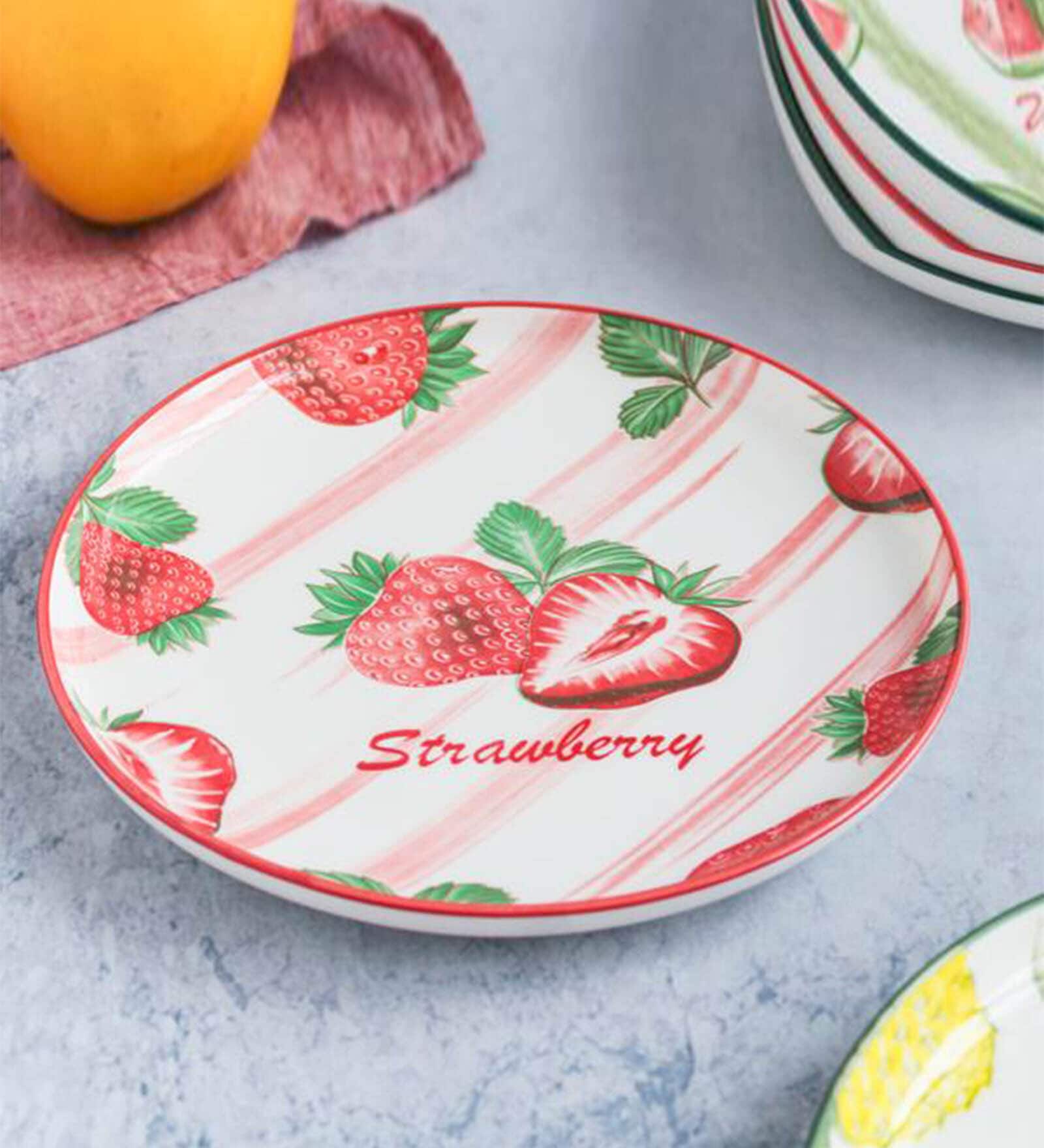 Buy Strawberry 7.9 Inch White Ceramic Quarter Plate at 54% OFF by ...