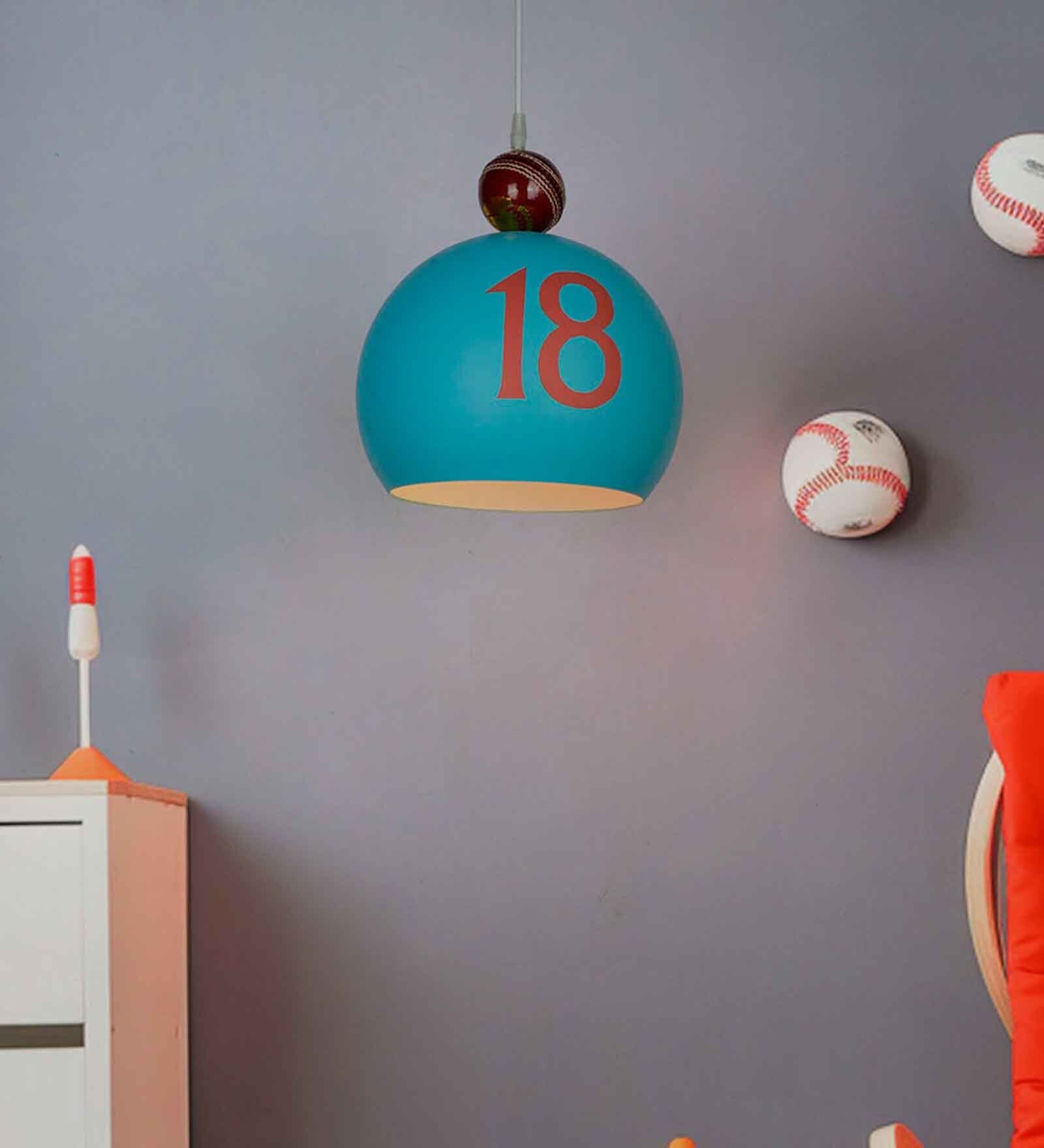 Buy Strike Six Style Light Blue Cricket Ball Pendant Hanging Light- A ...
