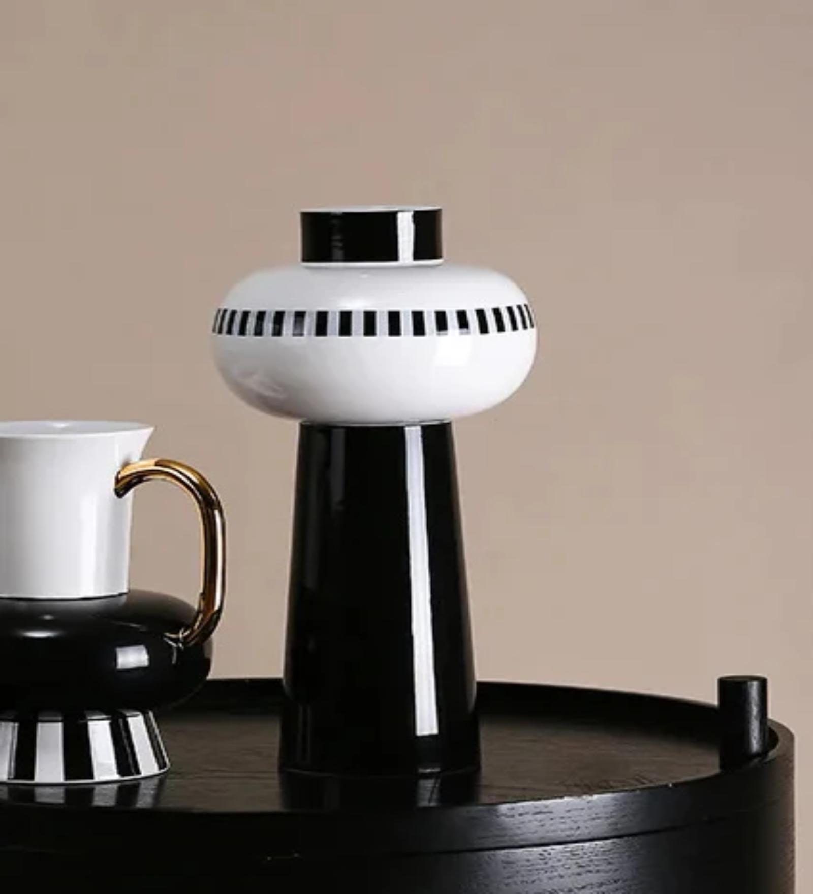 Buy Stripe Affiant Black & White Ceramic Vase at 25% OFF by The Decor ...