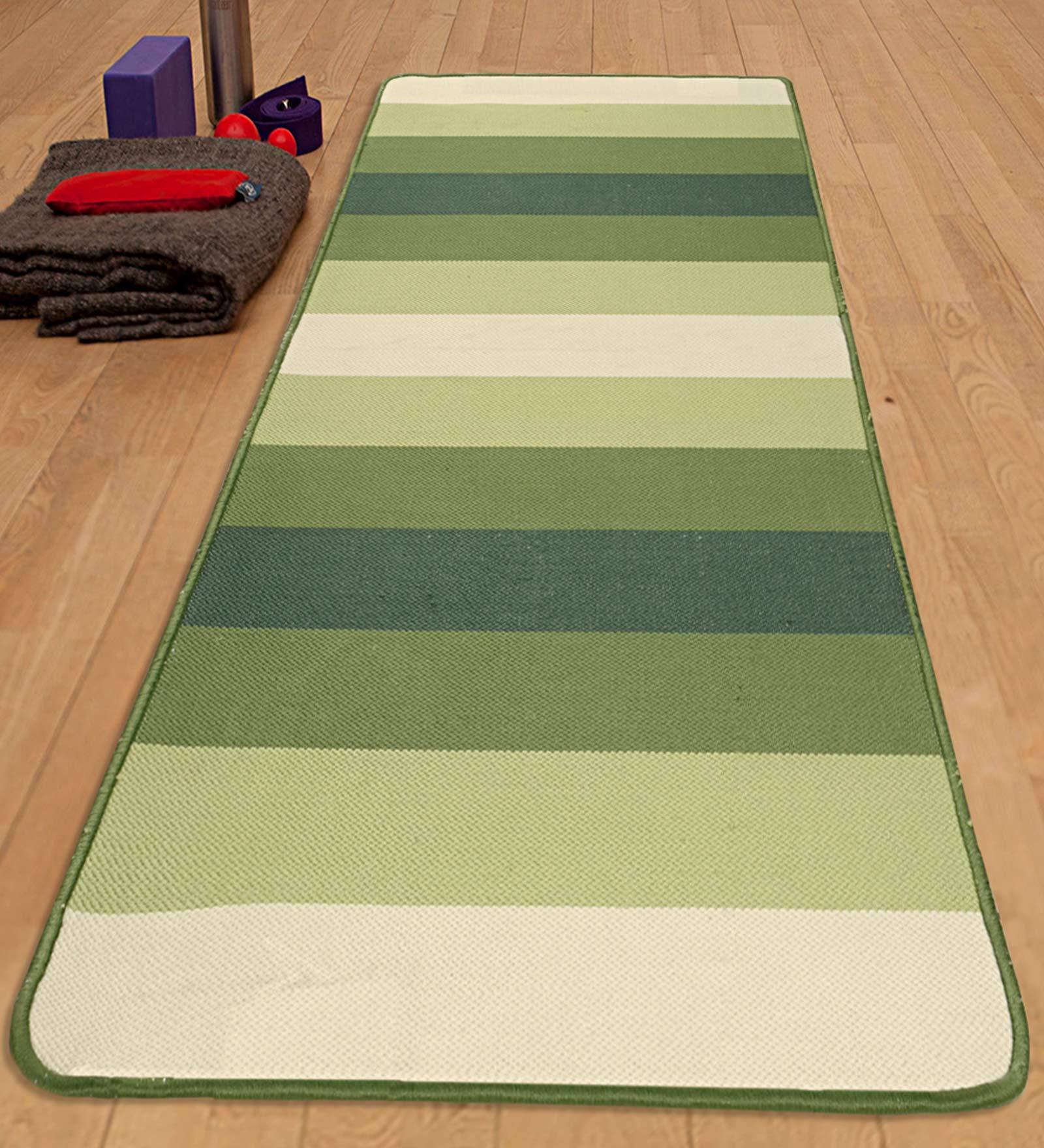 Buy Plain Solid Microfibre 6 X 2 Feet Machine Made Hallway Runner at 45 ...