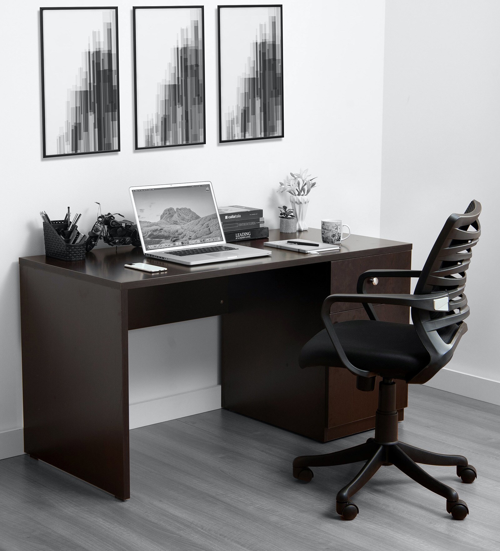 Buy Strongman Writing Table in Brown & Black Finish at 100% OFF by The ...