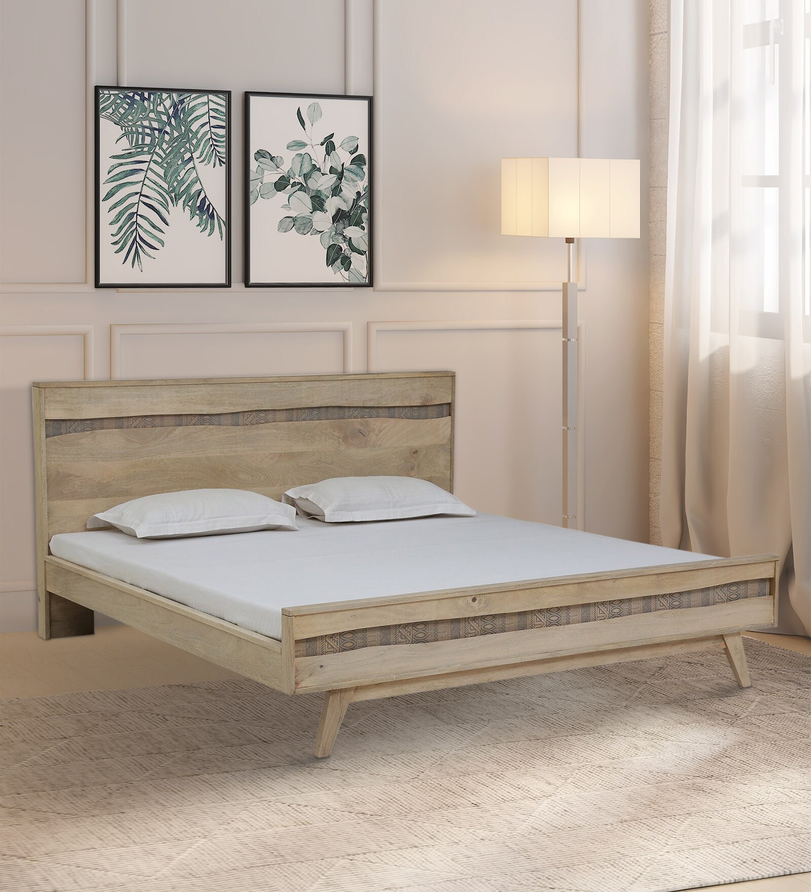 Buy Struer Solid Wood King Size Bed in Scratch Resistant Natural Finish ...