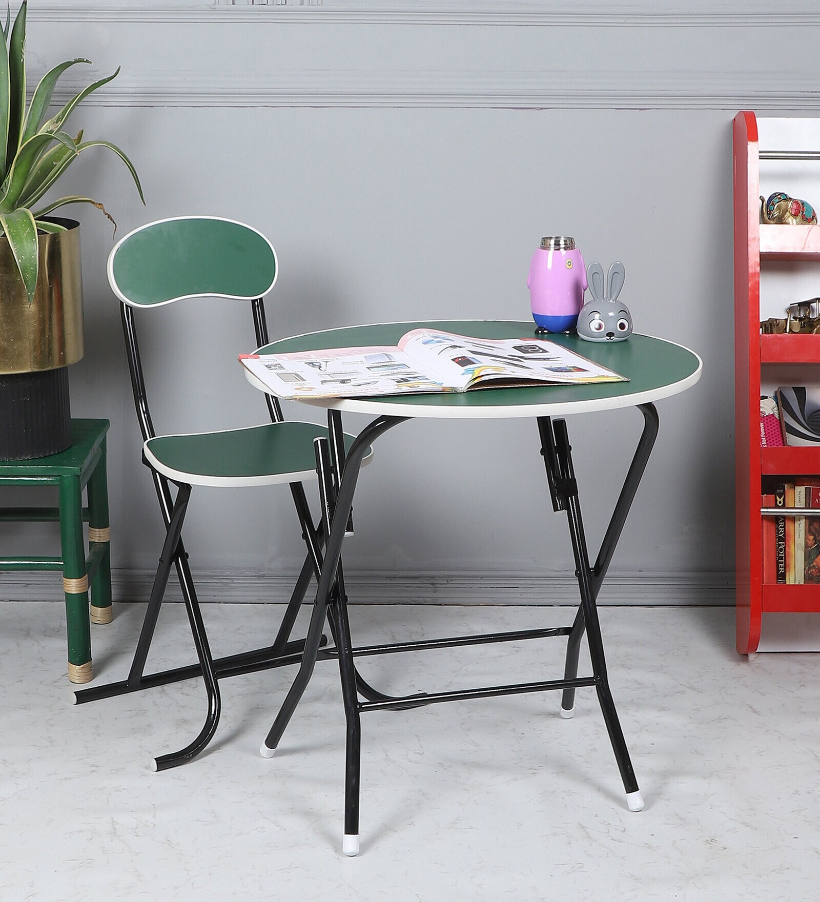 Buy Kids Metal Activity Table in Green Colour With Chair at 20% OFF by ...