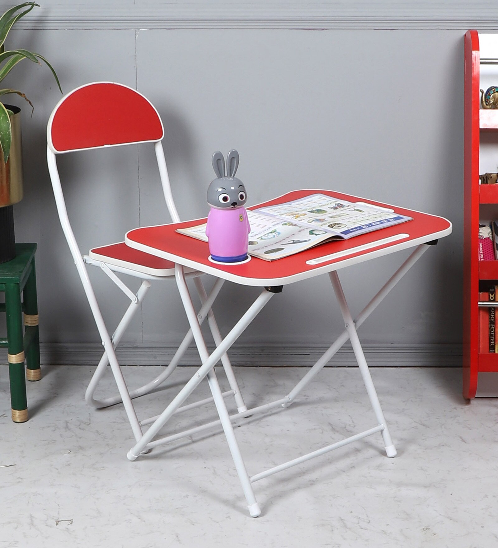 Buy Kids Metal Activity Table in Red Colour With Chair at 20% OFF by ...