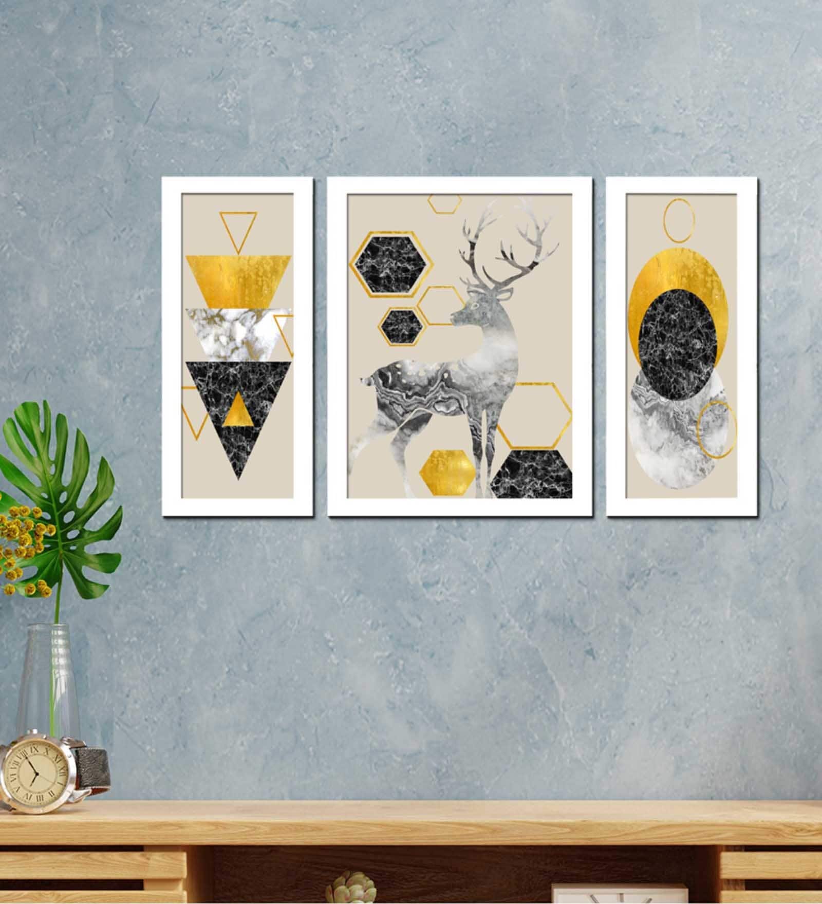 Buy Stylish Scandinavian MDF Art Print Set of 3 at 15% OFF by Wens ...