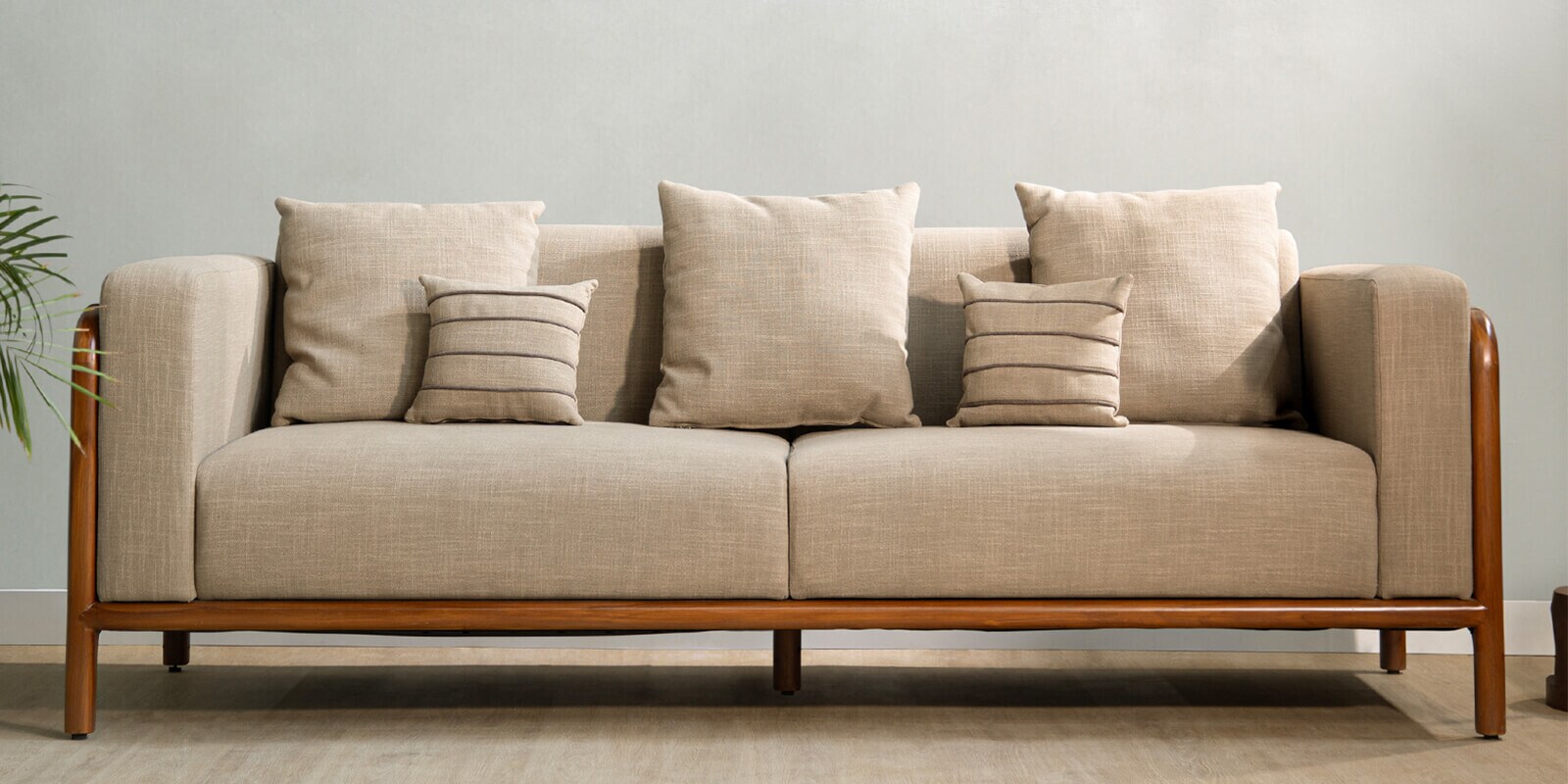 Buy Staunch Fabric 3 Seater Sofa In Honey Brown Colour at 20% OFF by ...