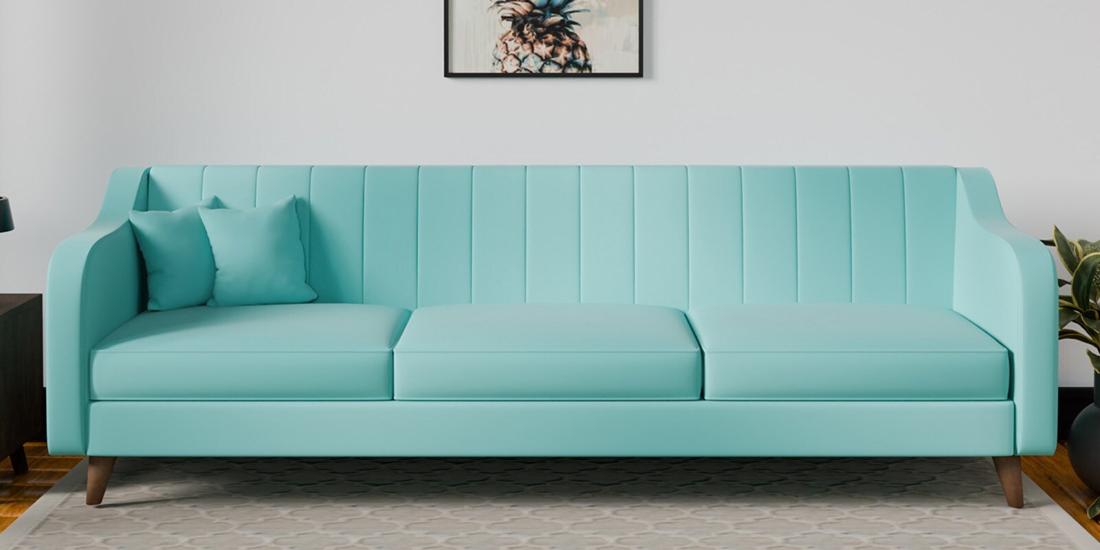 Buy Stella 3 seater sofa in Aqua colour at 23% OFF by Adorn Homez ...