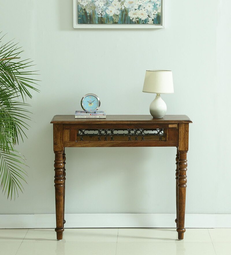 Buy Stafford Sheesham Wood Console Table In Provincial Teak Finish By ...