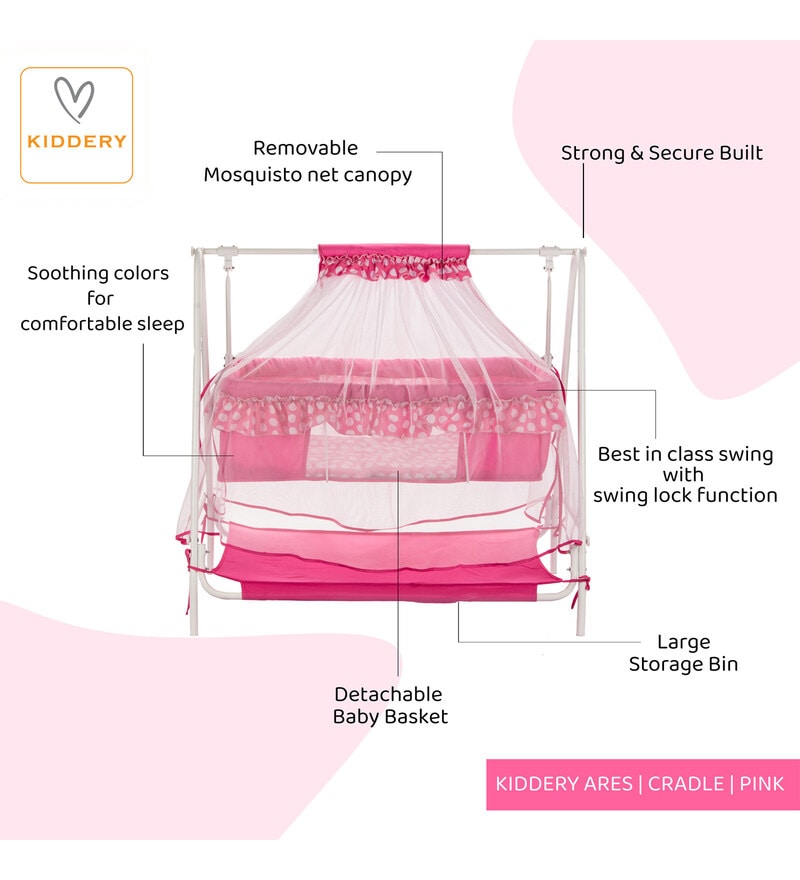 Buy Steel Cradle In Pink Colour By Kiddery Online - Cribs - Cribs ...