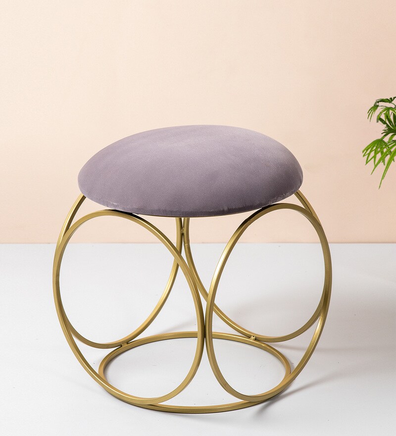 Buy Fremont Metal Seating Stool in Grey Colour by NestRoots Online ...