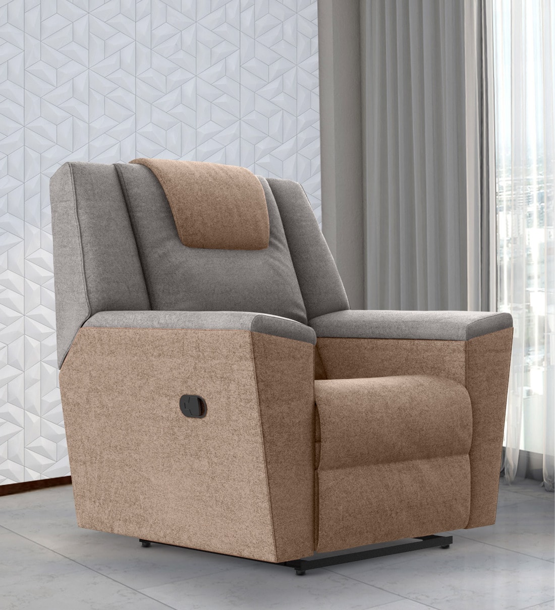 Buy Sumo Fabric Manual 1 Seater Recliner in Orange & Grey Colour by ...