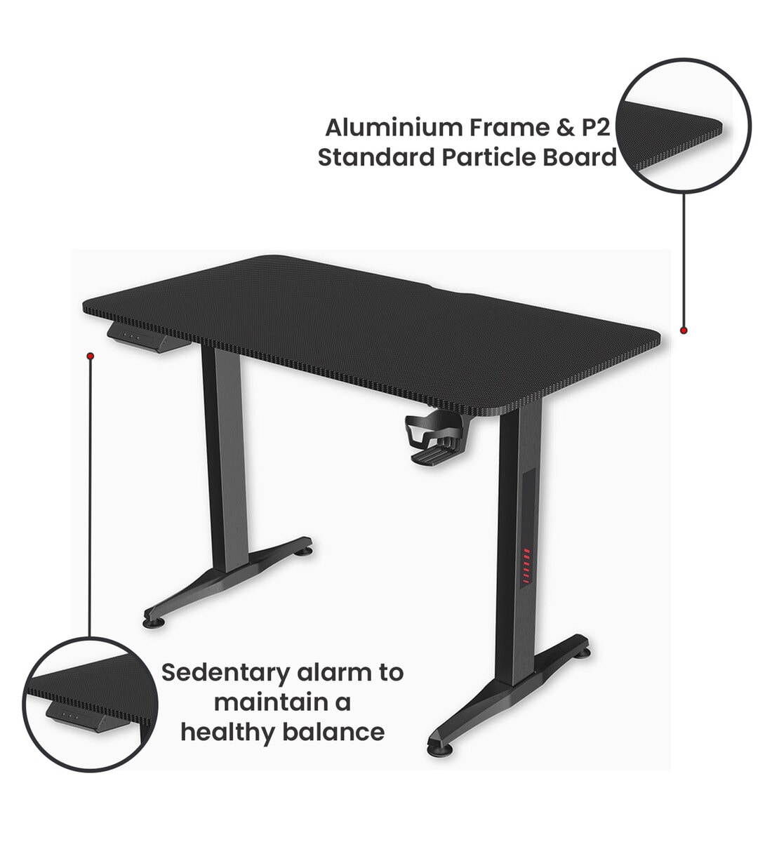 Buy Surface Writing Table in Black Finish Online - Contemporary Writing ...