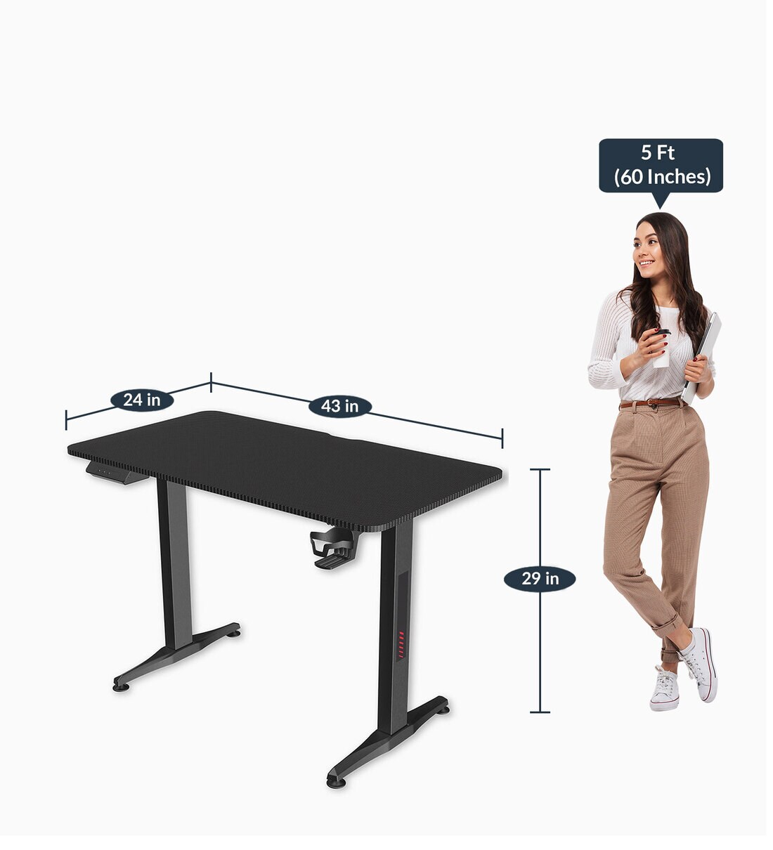 Buy Surface Writing Table in Black Finish Online - Contemporary Writing ...