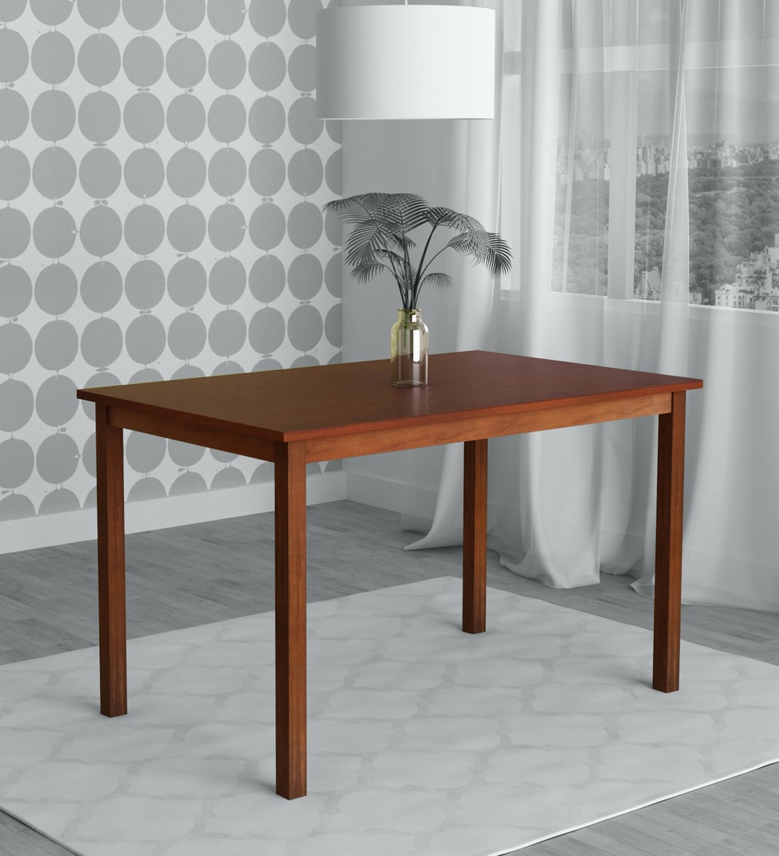 Buy Sutlej Solid Wood 4 Seater Dining Table in Brown Finish by @home ...