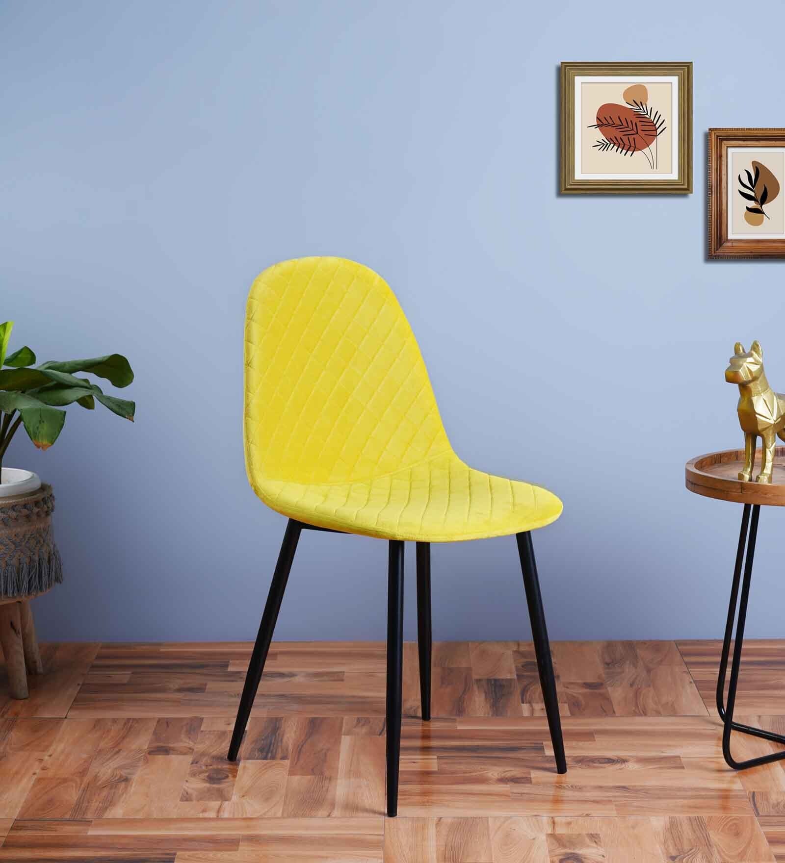Buy Embra Dining Chair In Yellow And Black Colour at 40% OFF by Suhaavi ...
