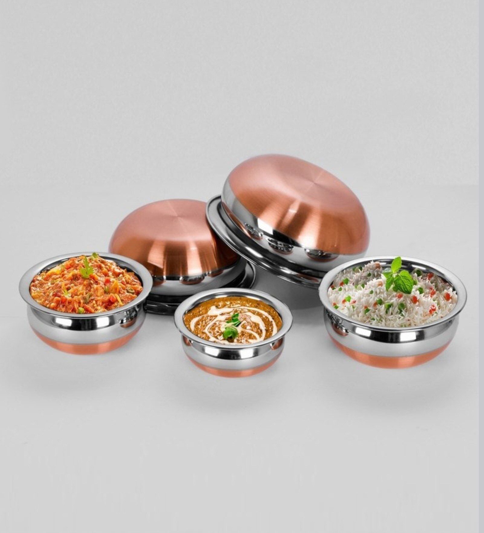 Buy Stainless Steel Copper-Base 5 Pcs Cookware Set at 46% OFF by Sumeet ...