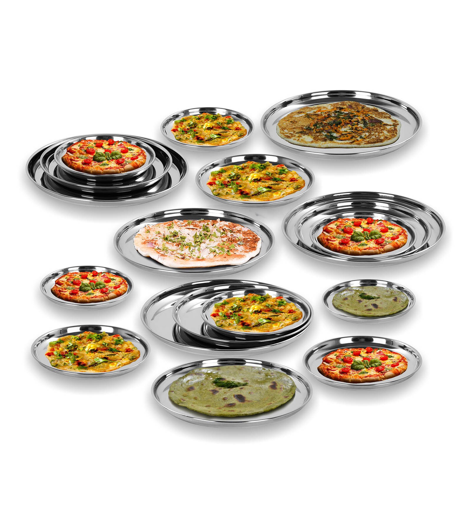 Buy Metallics Heavy Gauge (Set Of 18 ) Dinner Plates at 26% OFF by ...