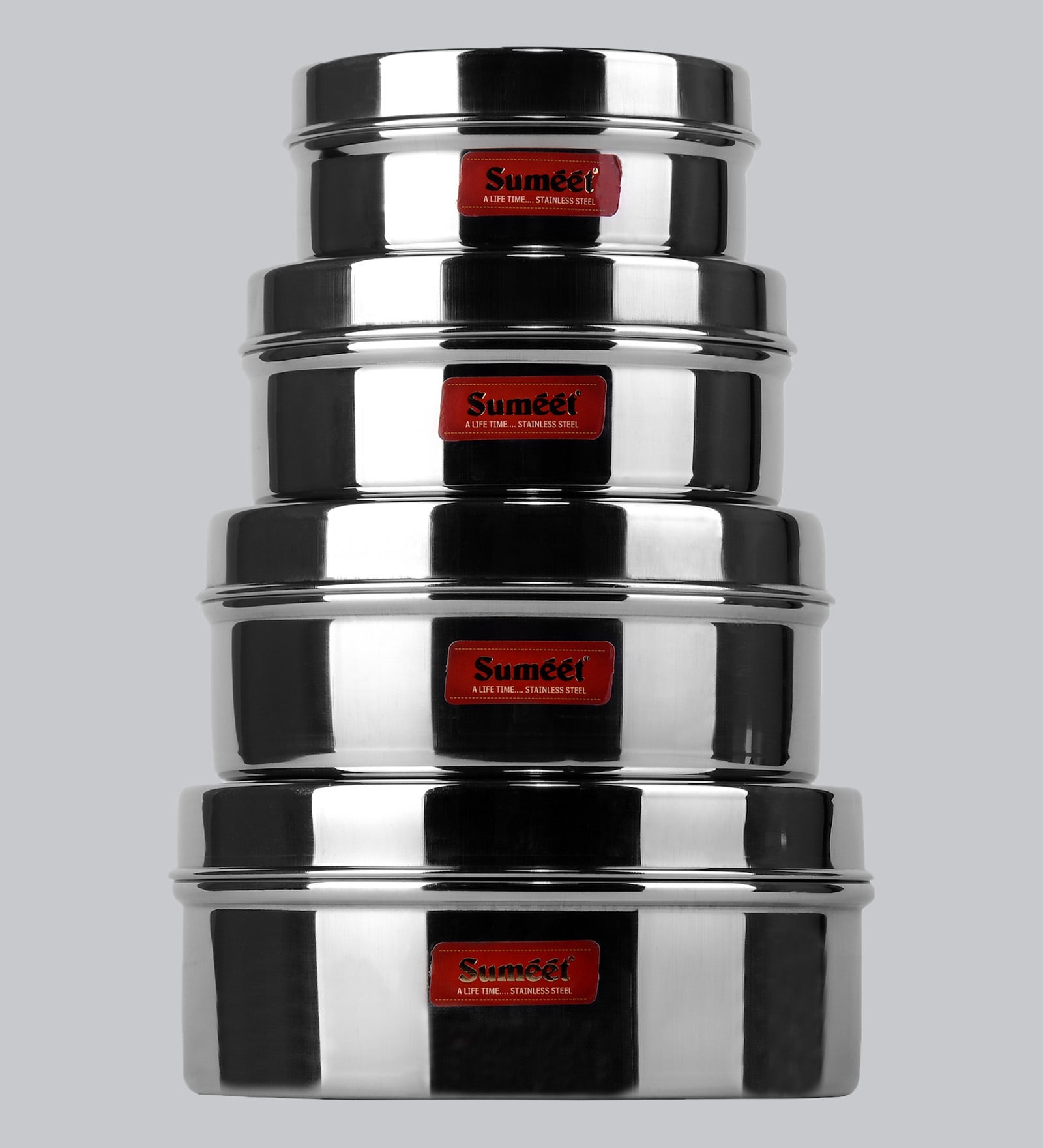 Buy Round Stainless Steel (Set Of 4 ) Storage Container at 43% OFF by ...