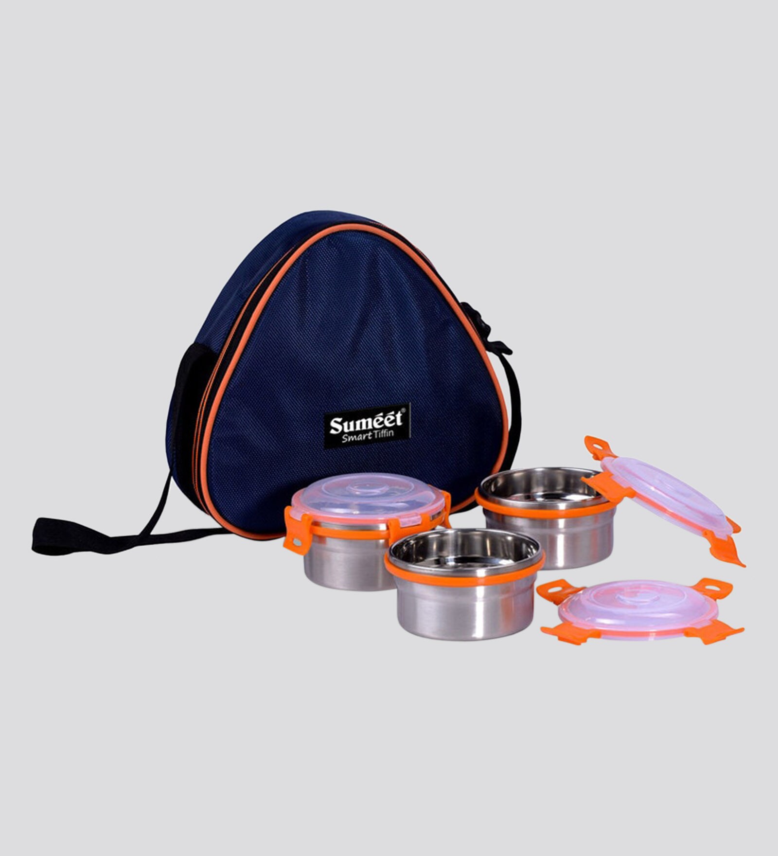 Buy Stainless Steel 300 ML Tiffin Bag - Set Of 3 by Sumeet Online ...