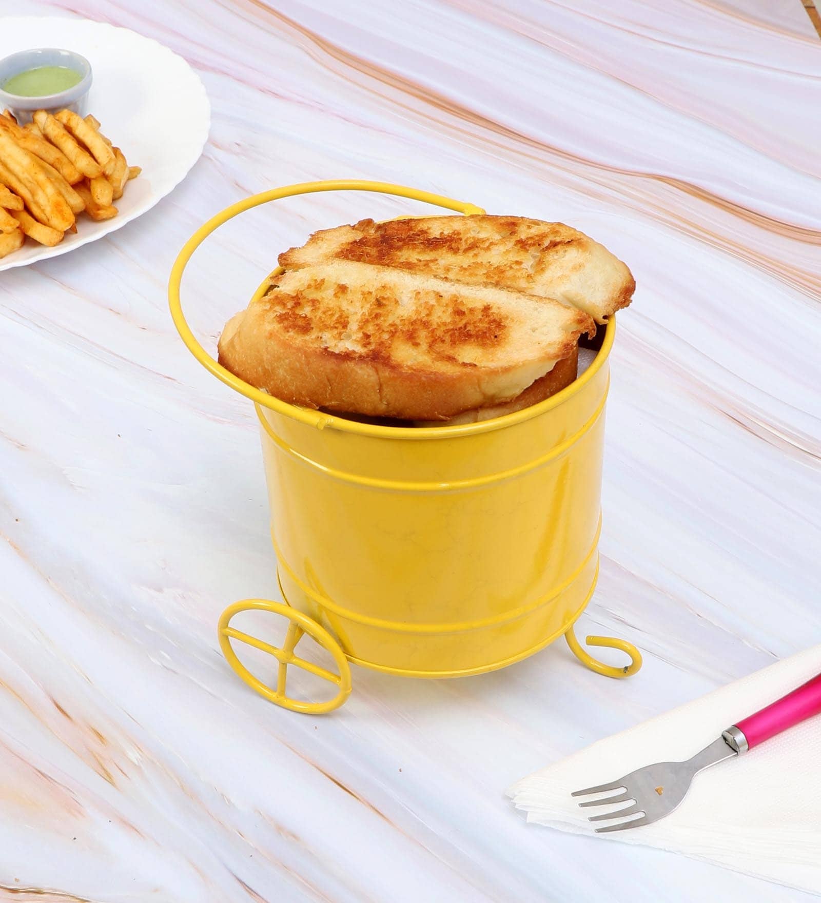 Buy Yellow Round Snacks Platter at 50% OFF by Amaya Decors | Pepperfry