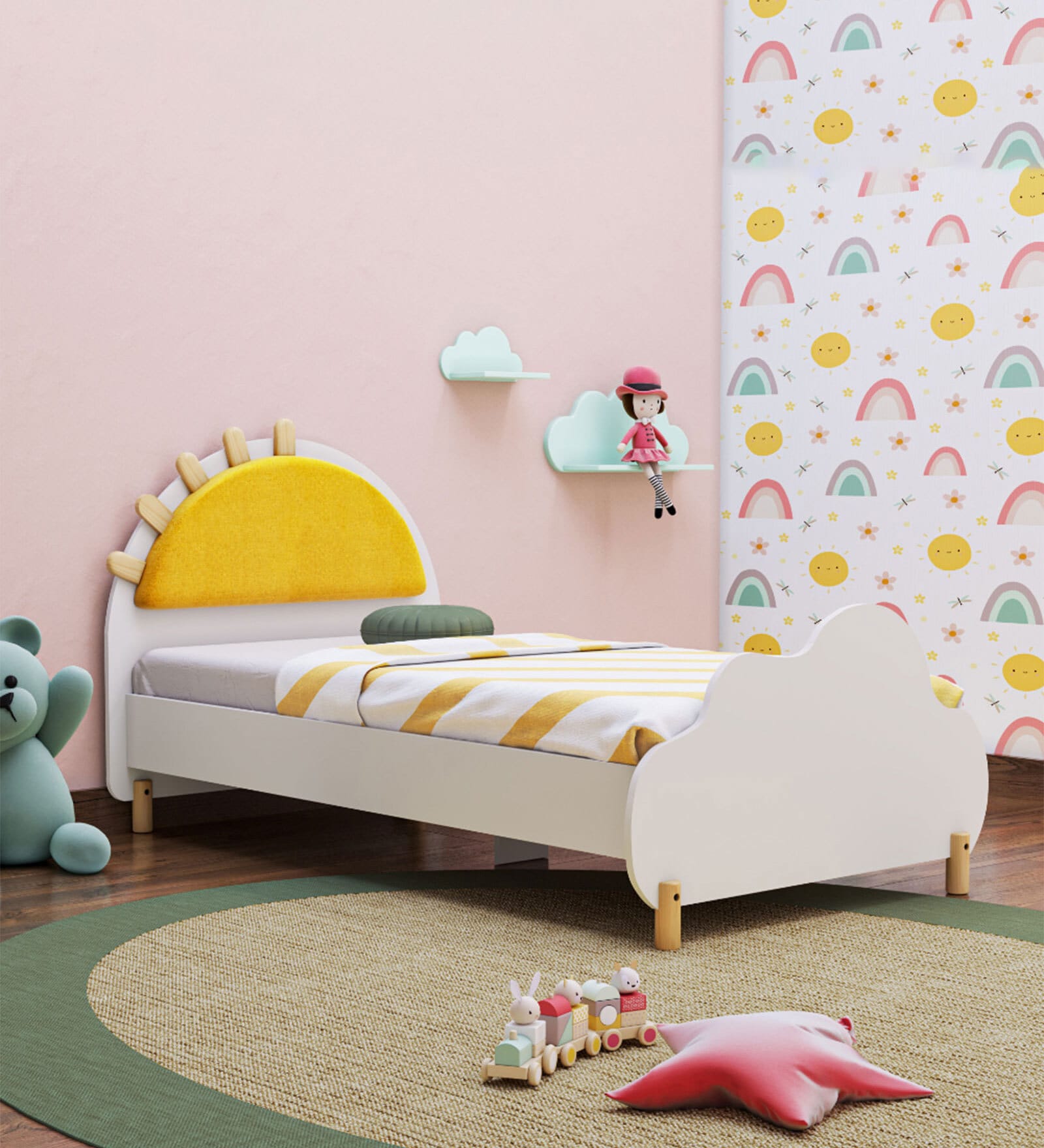 Buy Sunbeam Single Bed In Frosty White Finish at 24% OFF by Wakefit ...