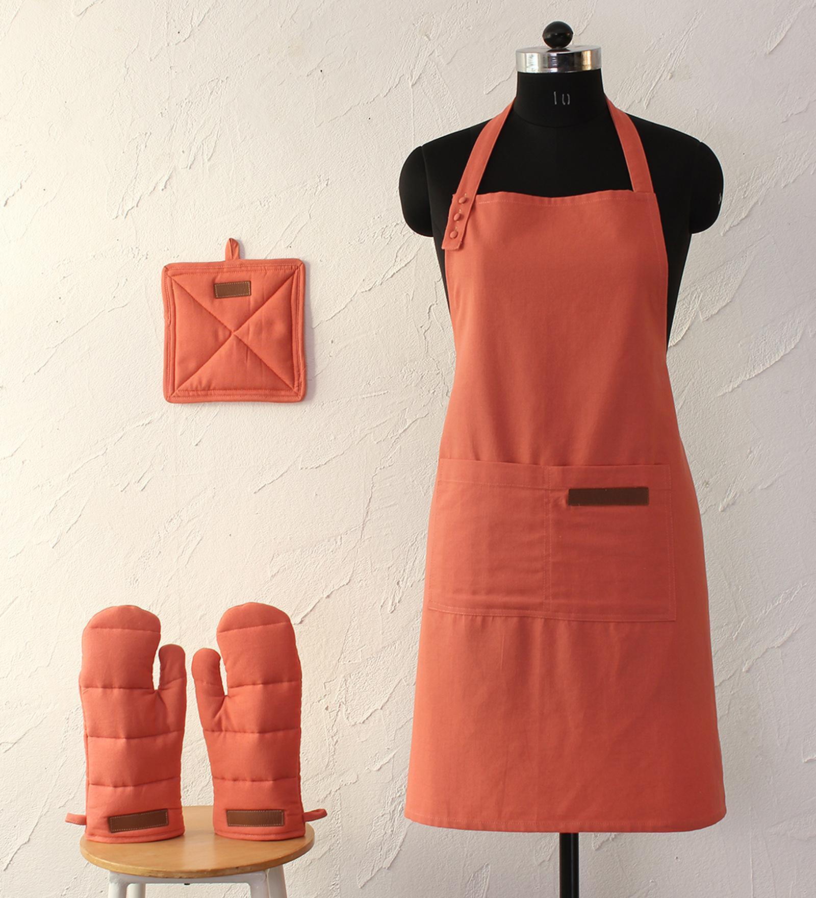 Buy Sunny-Vale Rust Cotton (Set of 4) Kitchen Set at 100% OFF by House ...