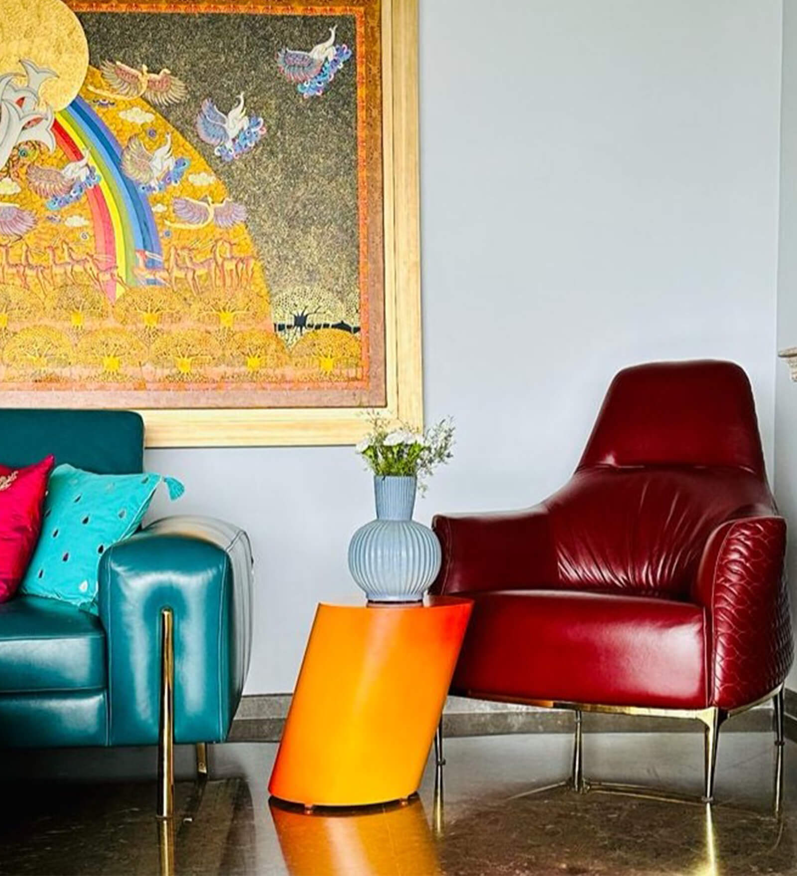 Buy Sunrise End Table In Orange Colour at 100% OFF by Objectry | Pepperfry