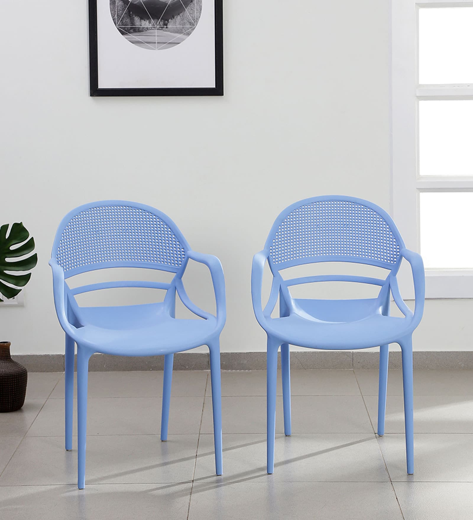 Buy Sunset Cafe Chair In Blue Colour (Set Of 2) at 45% OFF by Athena ...
