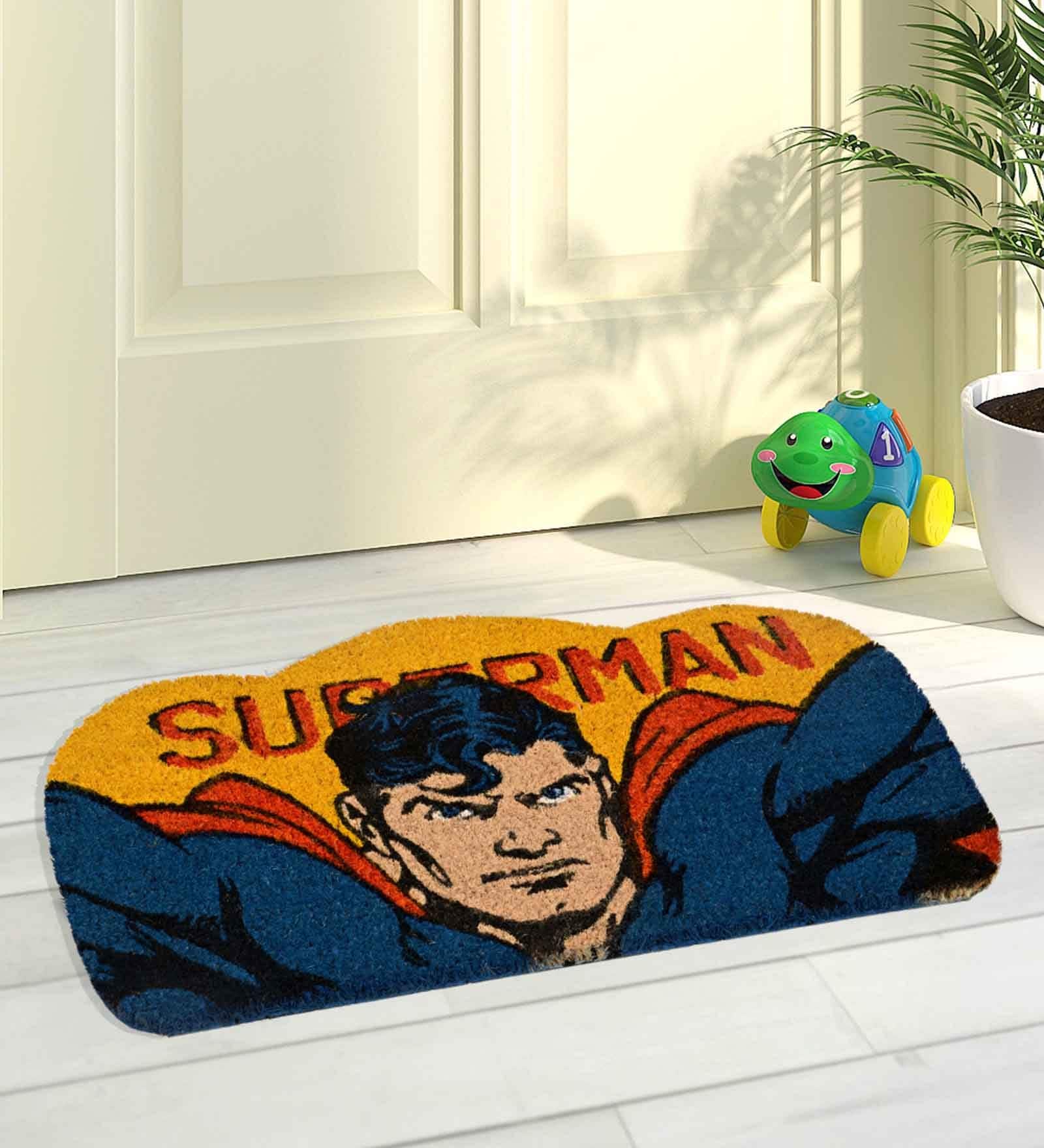 Buy Mighty Superman Door Mat in Yellow Colour by Saral Home at 40% OFF ...