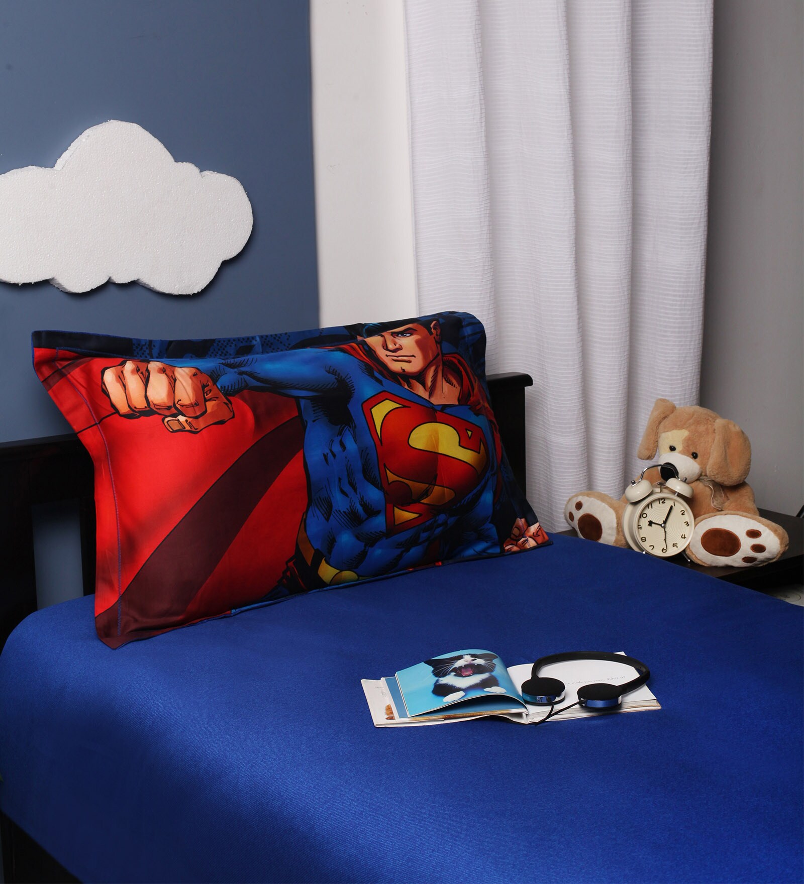 Buy Superman Single Bedsheet in Multicolour by Portico New York at 58% ...