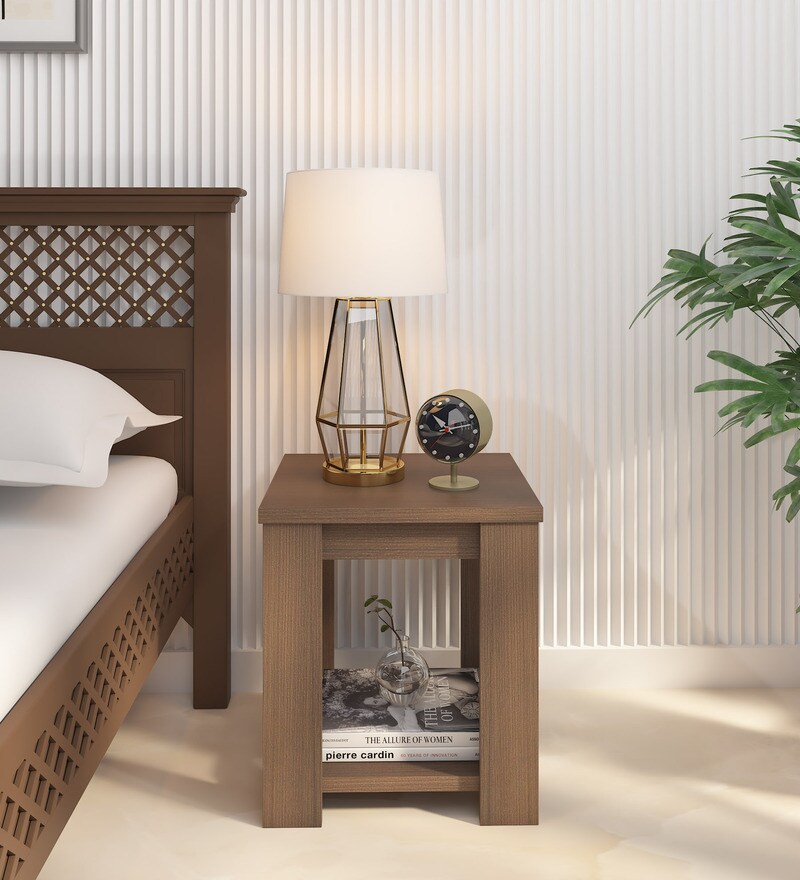 Buy Subaru Bedside Table in Walnut Finish Online - Modern Bed Side ...