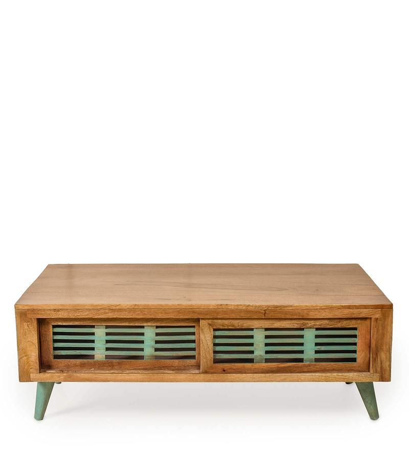 Buy Sula Teal Coffee Table In Small Size Colour by Fabuliv Online - Mid ...
