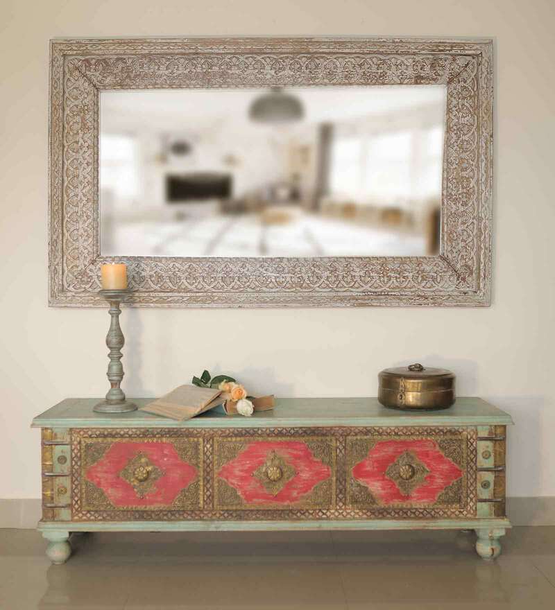 Buy White Mango Wood Sura Decorative Mirror Online - Decorative Mirrors ...