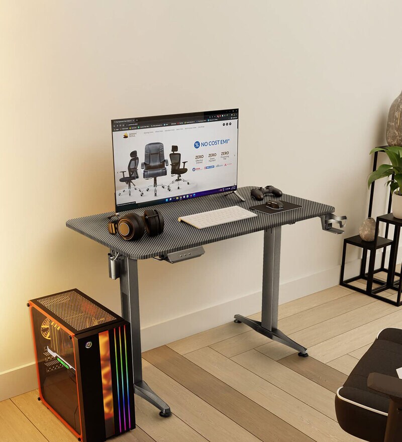 Buy Surface Writing Table in Black Finish Online - Contemporary Writing ...