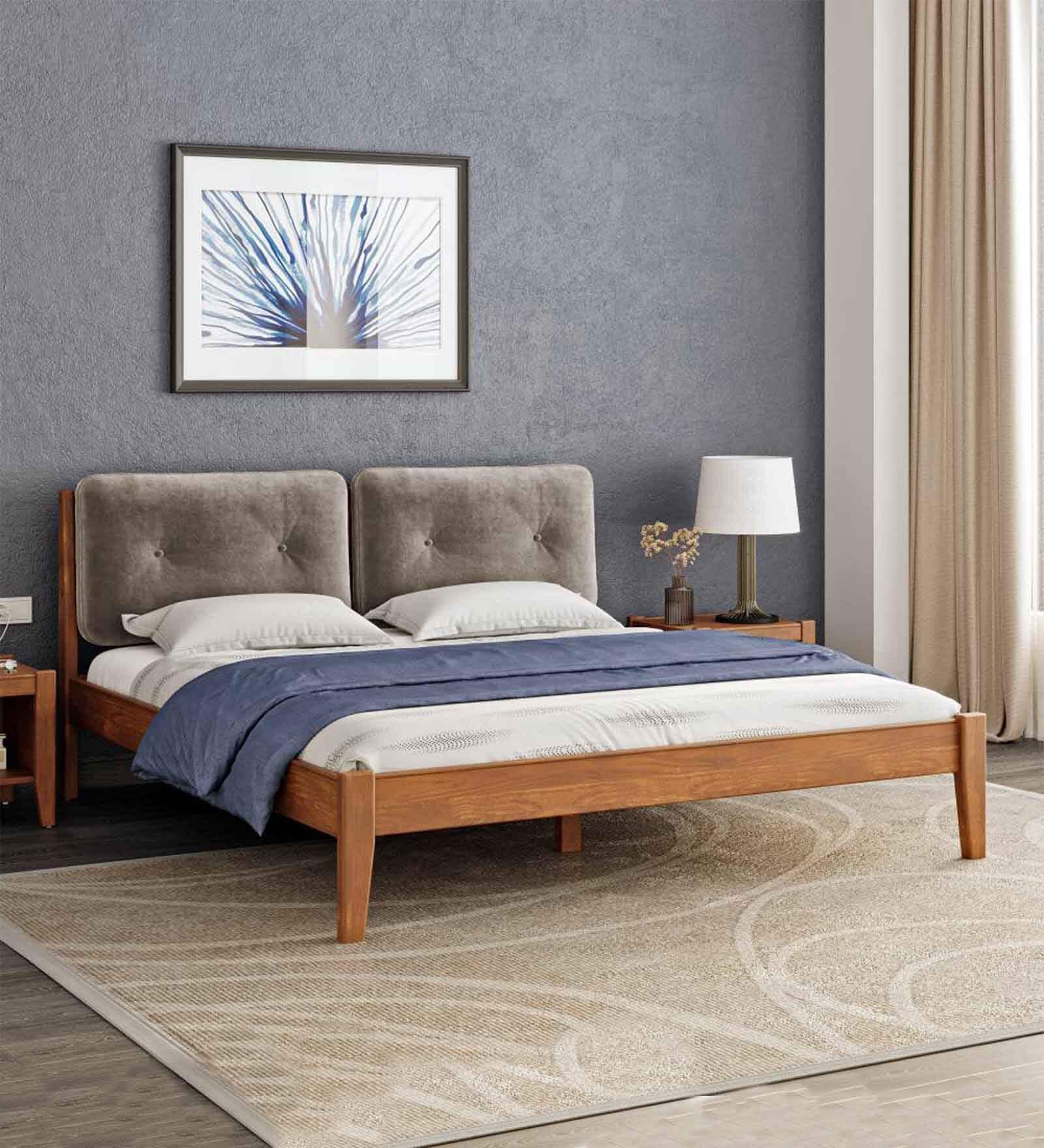 Buy Svastha solid Wood King Size Bed In Midas Gold Colour at 18% OFF by ...