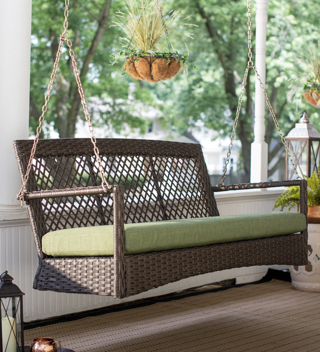 Buy Wicker Swing in Brown & Green Colour Online - Swings - Swings ...