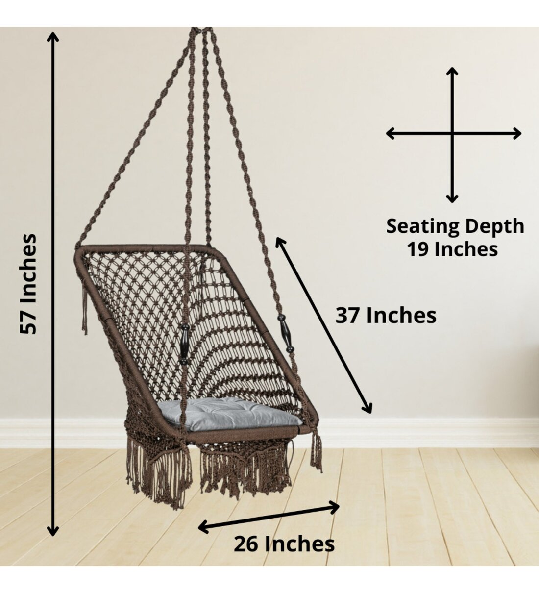 Buy Baran Fabric Swing in Brown Colour Online - Swings - Swings ...