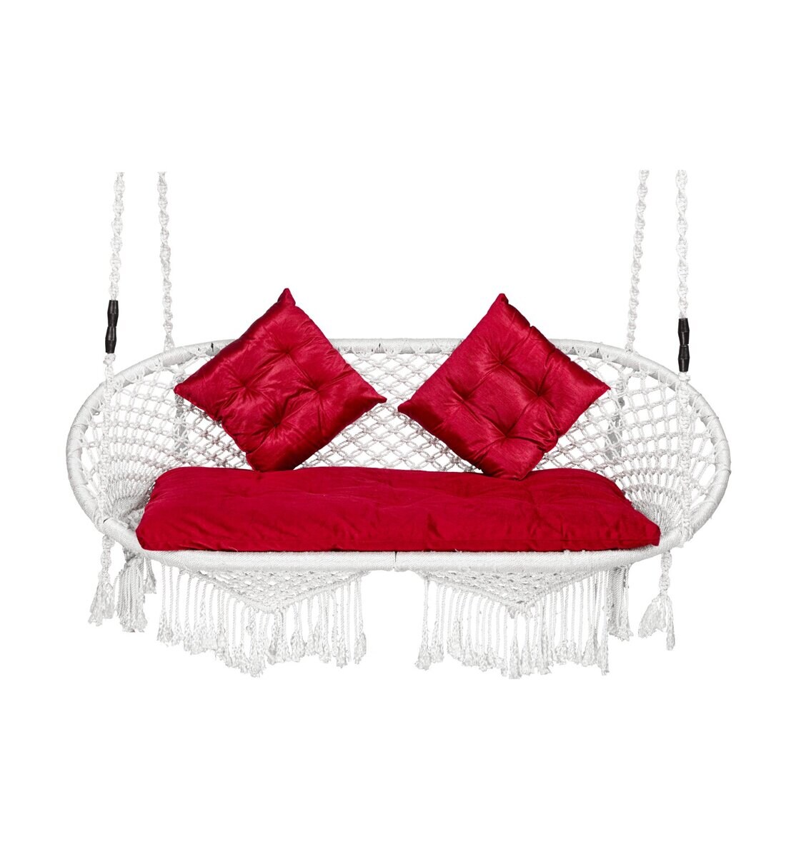 Buy Fabric Swing in White & Red Colour with cushions by Swingzy Online ...